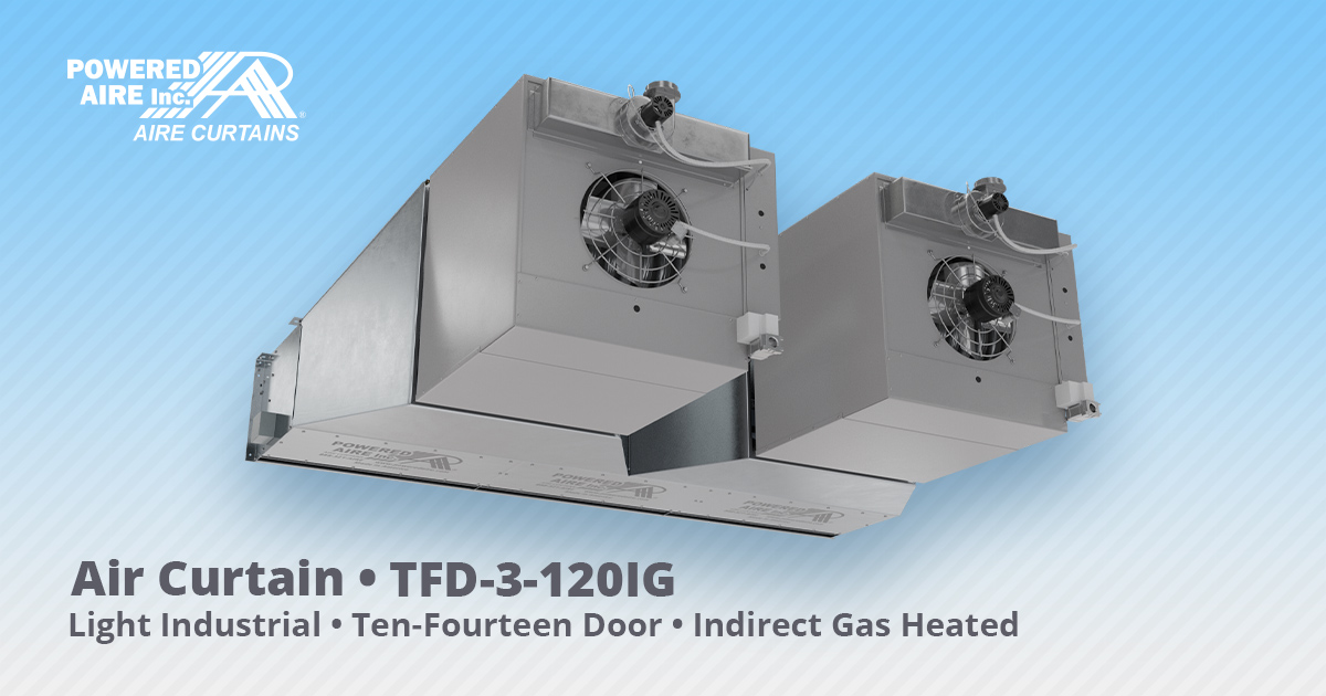 TFD-3-120IG Air Curtain | 120" Ten-Fourteen Door Indirect Gas Heated